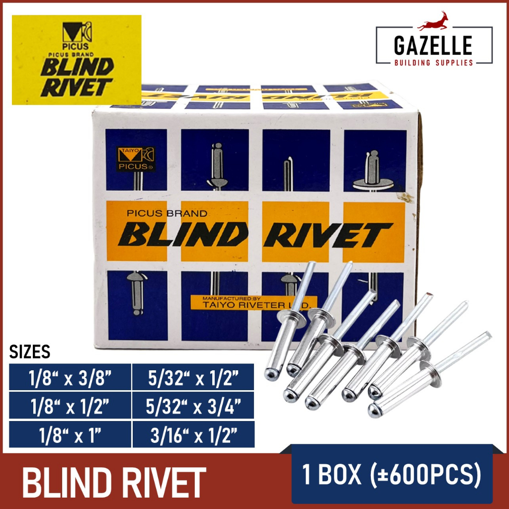 PICUS Blind Rivet Aluminum Heavy Duty High Quality Rivets 1 BOX ...