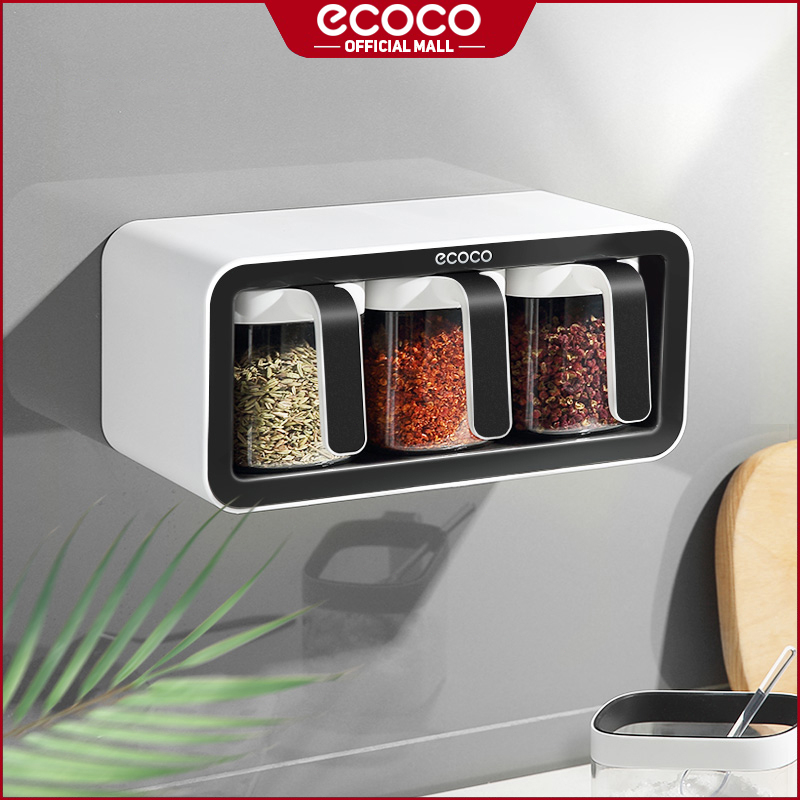 Ecoco Condiments Seasoning Set 2-cup 3-cup Condiment Storage Organizers ...