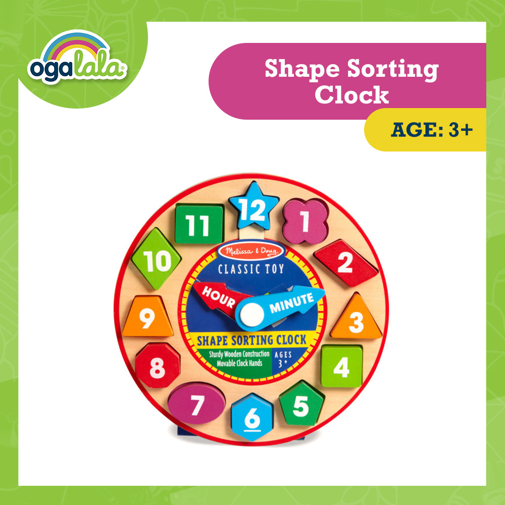 Melissa & Doug Shape Sorting Clock | Shopee Philippines