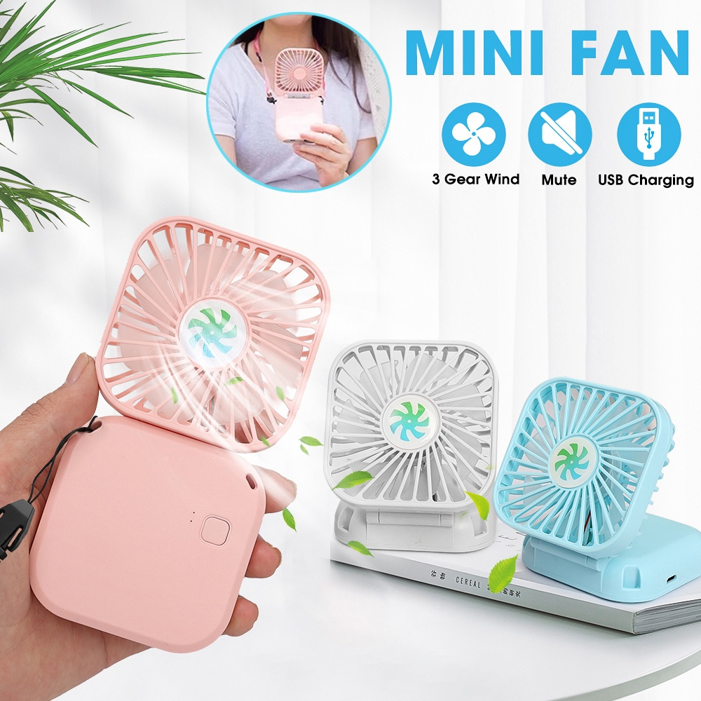 Foldable small electric fan handheld desktop multi-function USB ...