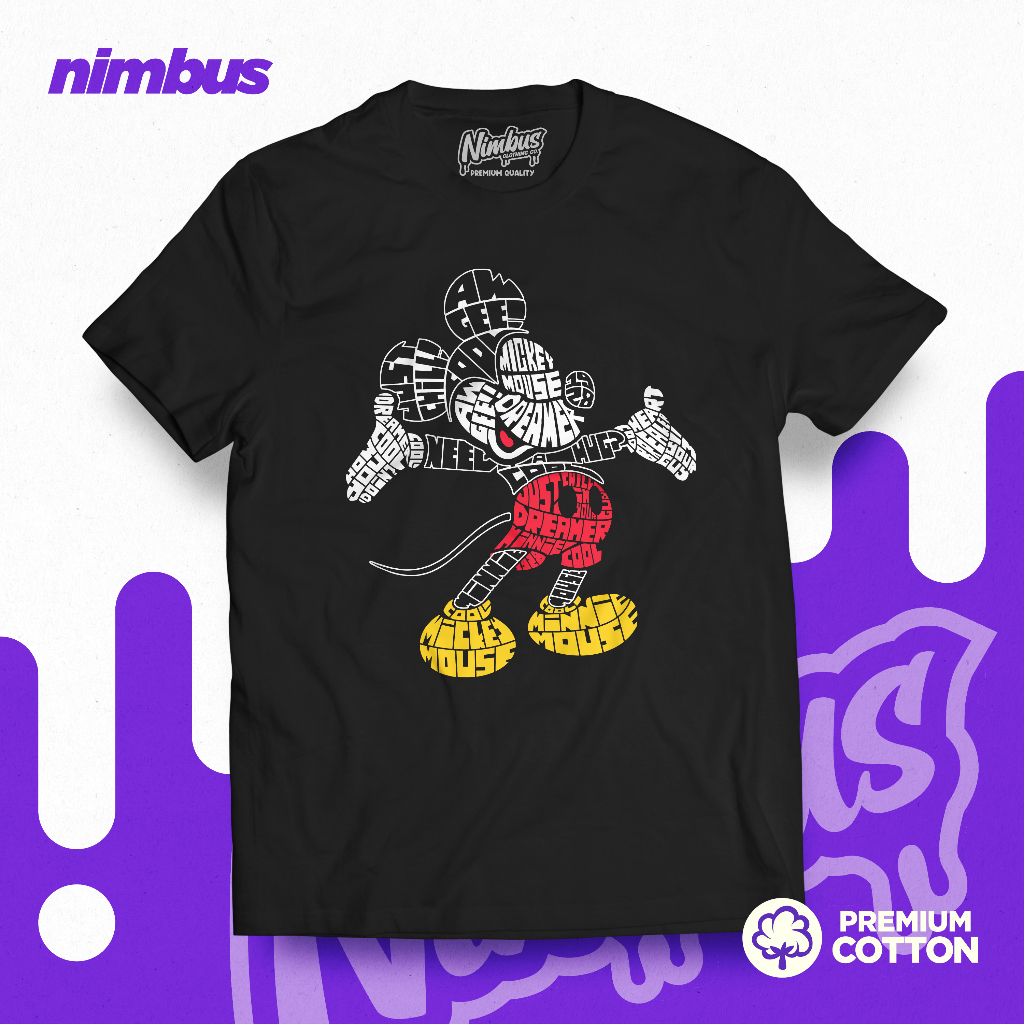 Calligram | Mickey | Premium Cotton T-Shirt | Nimbus Clothing | Shopee ...