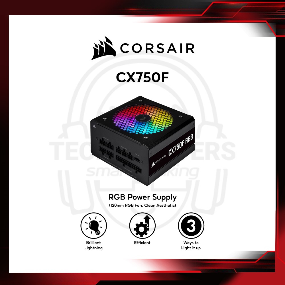 Corsair CX750F 750W 80 Plus Bronze Certified Fully Modular RGB Power ...