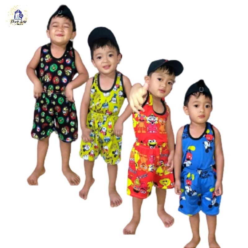 ShopLuv 3pcs Terno Pambata Sando Short Terno for Kids Pangbahay Unisex ...