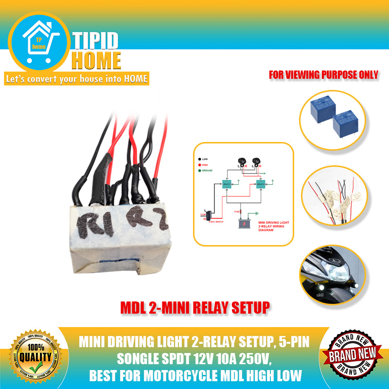 MINI DRIVING LIGHT 2-RELAY SETUP, 5-PIN SONGLE SPDT 12V 10A 250V, BEST ...