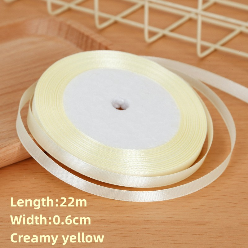 6mm Satin Ribbon Roll Gift Packaging Ribbon Flower Making DIY Holiday ...