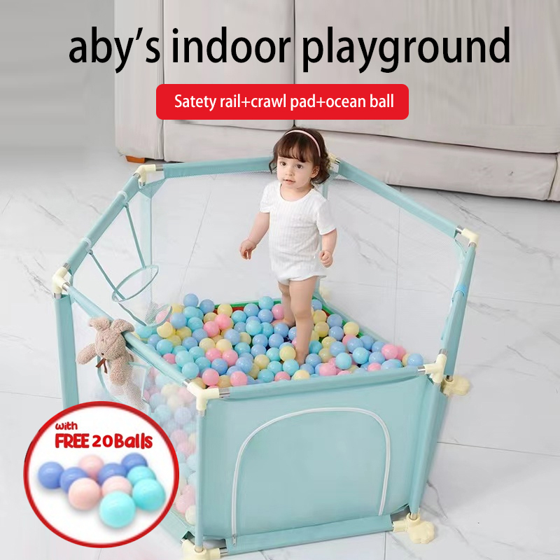 Baby playpen, toddler crawl pad guardrail with 20pcs freebie balls Kids ...