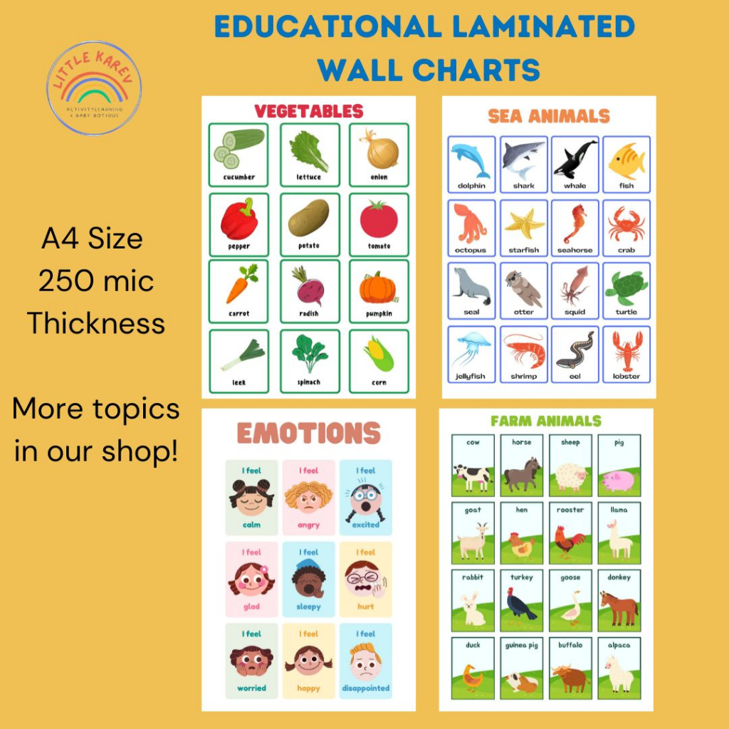 Educational Chart Laminated Charts for Kids | Shopee Philippines