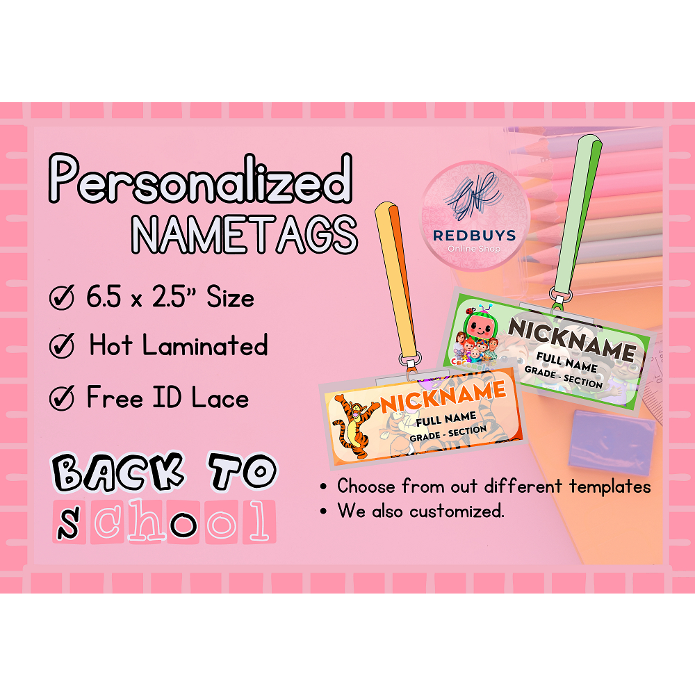Customized Laminated Name Tag for Kids School Personalized Name Plate w ...