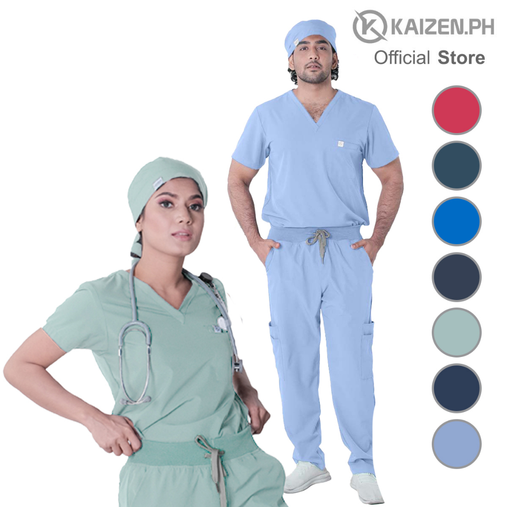 KAIZEN.PH Scrub Suit 2nd Gen KSS2G-03 Chest Pocket Top Cargo Zipper ...