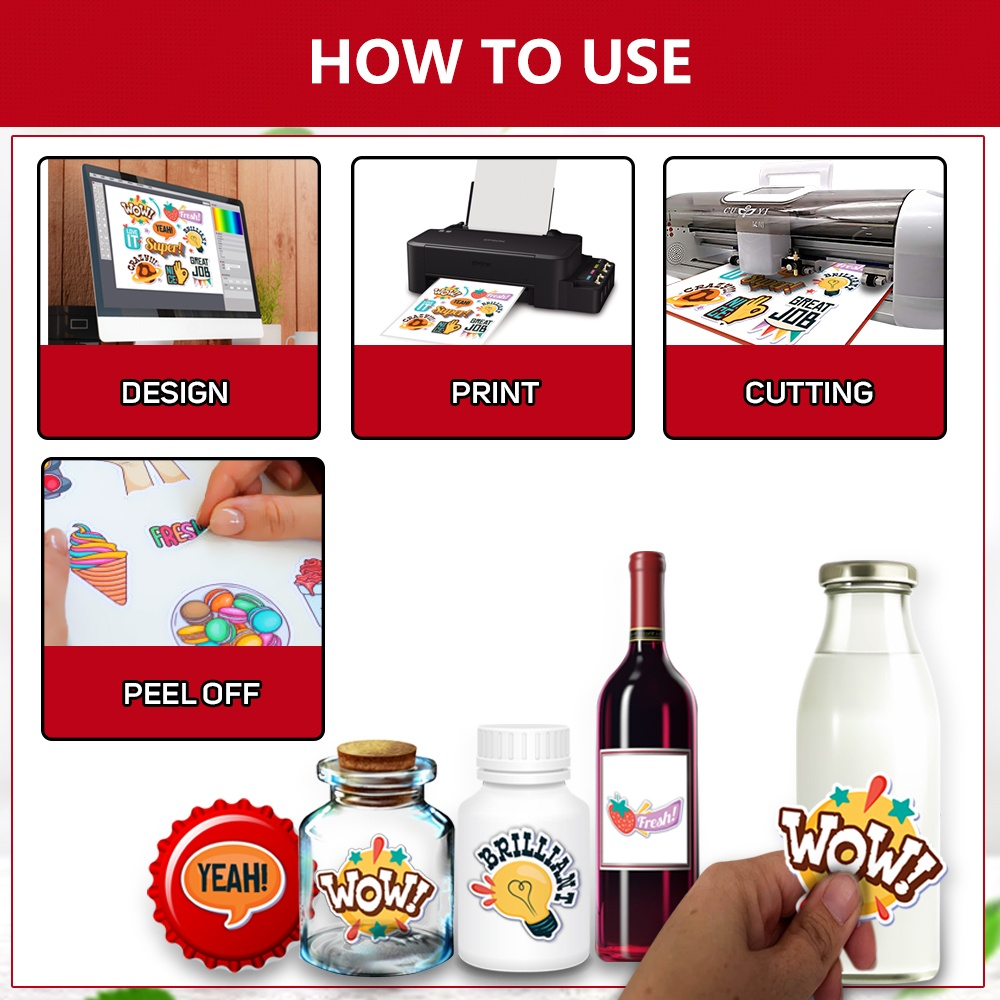 QUAFF Glossy/Matte Photo Sticker Paper 90gsm - 135gsm A4 Size 20sheets ...