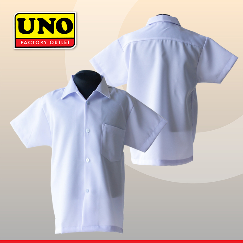 Uno Men's School Uniform Straight Cut Polo White Katrina (Size S-XL ...