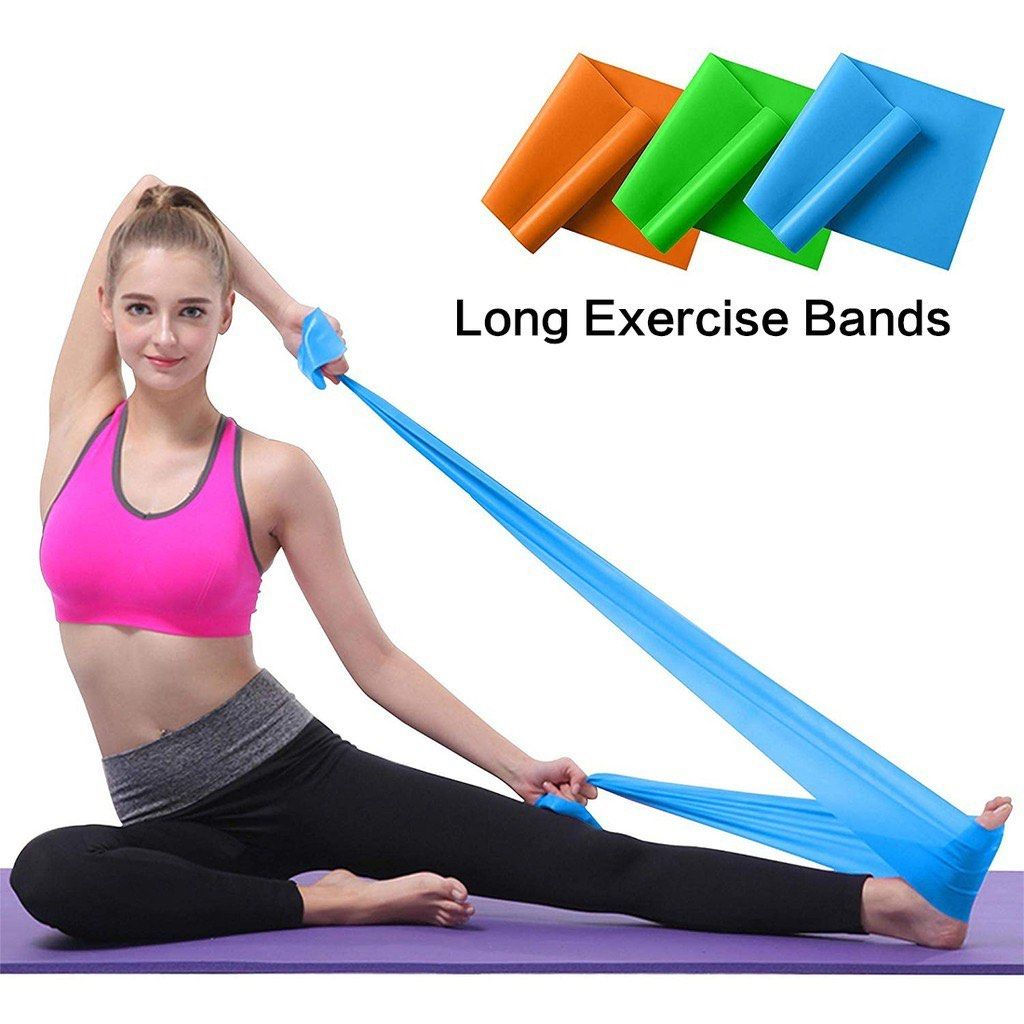 Pilates Stretch Resistance Band Fitness Rubber Elastic Bands Exercise ...