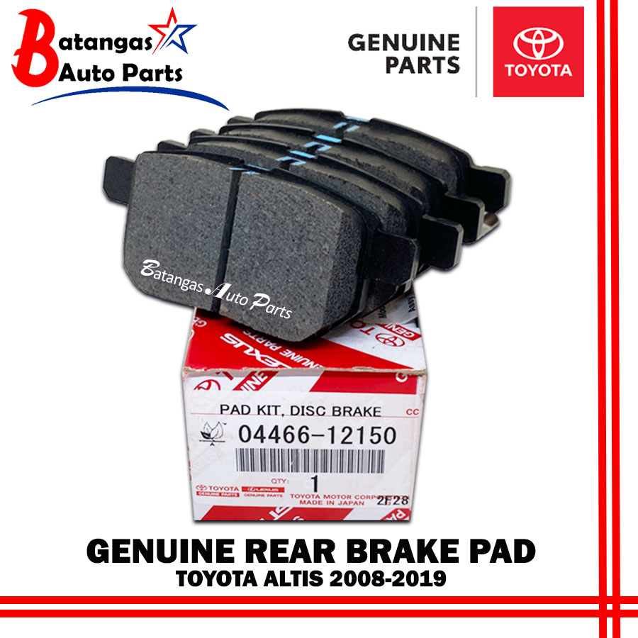 GENUINE REAR BRAKE PAD TOYOTA ALTIS 2008-2019 1SET 4PCS MADE IN JAPAN ...