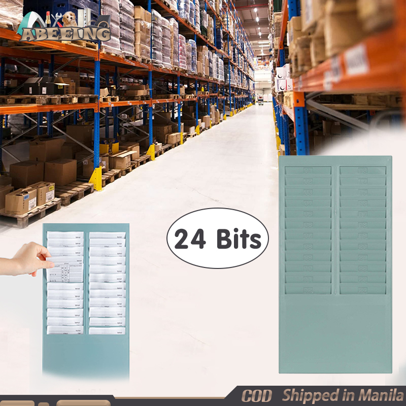 Wall Mount Time Card Holder 24 Pockets Plastic TIME Card Rack for ...