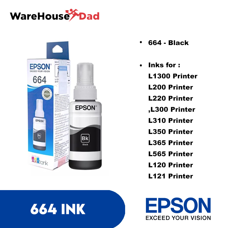 Epson 664 inks for L1300, L200, L220,L300, L310, L350, L365, L565, L120 ...