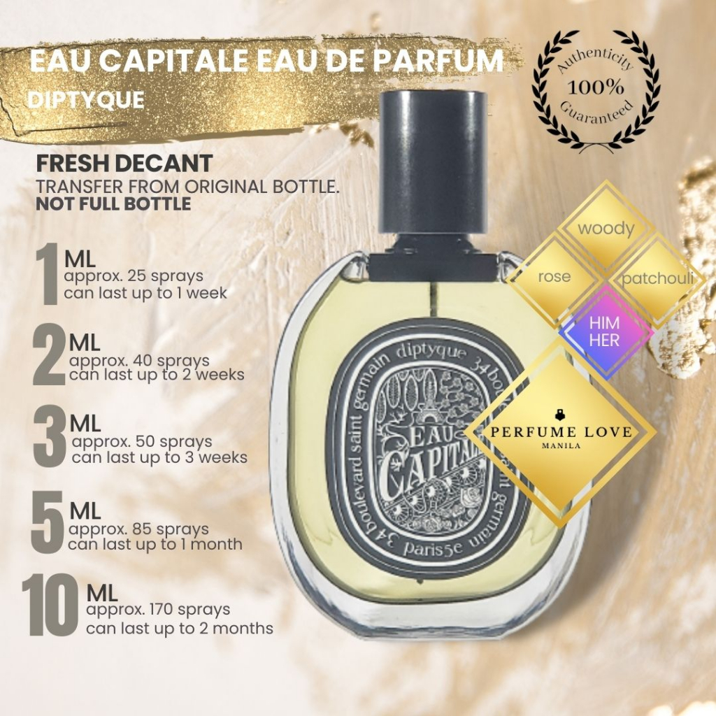 Diptyque Eau Capitale eau de parfum 1ml 2ml 3ml 5ml decant | Shopee ...