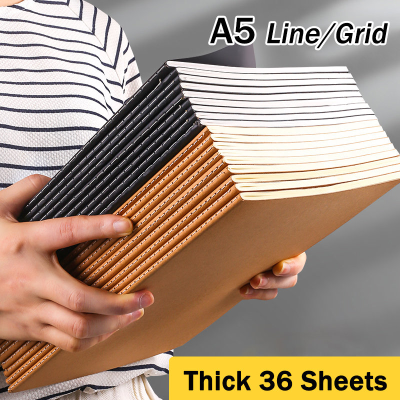 HGS A5 Notebook 36 Sheets Line/Grid Writing Notebook Notepad 1PC ...