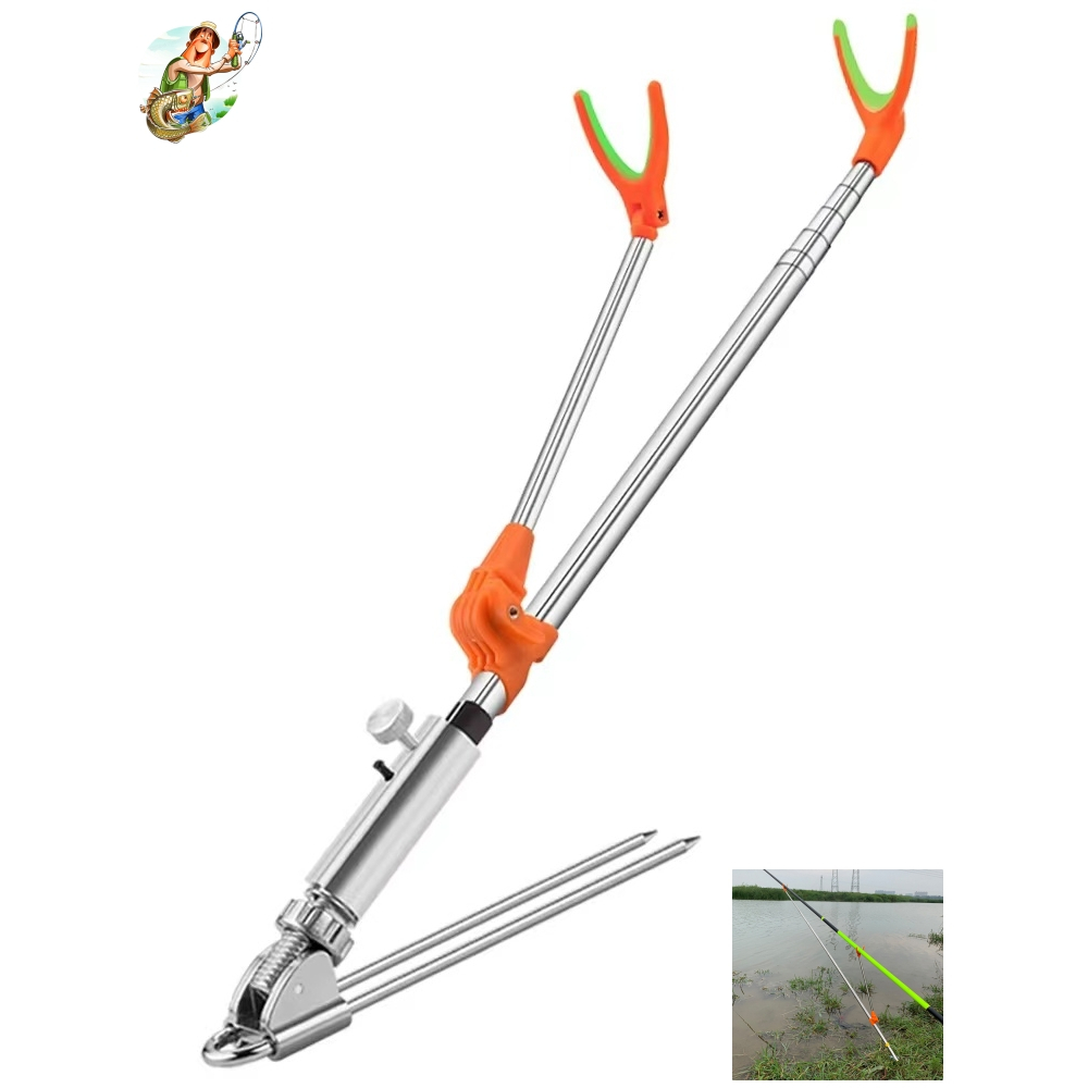 Fishing rod bracket, stainless steel hand rod bracket, platform fishing ...