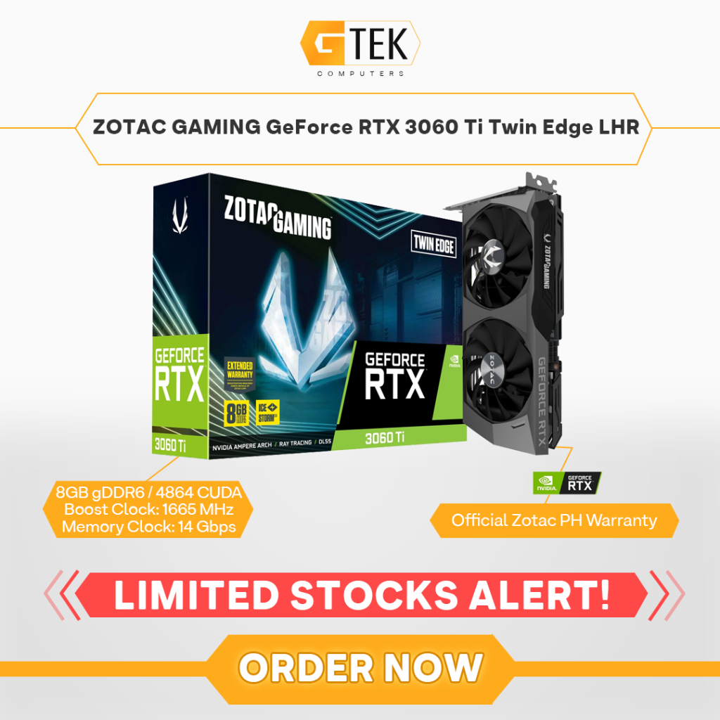 ZOTAC GAMING GeForce RTX 3060 Ti 8GB gDDR6 Twin Edge LHR ZT-A30610E ...