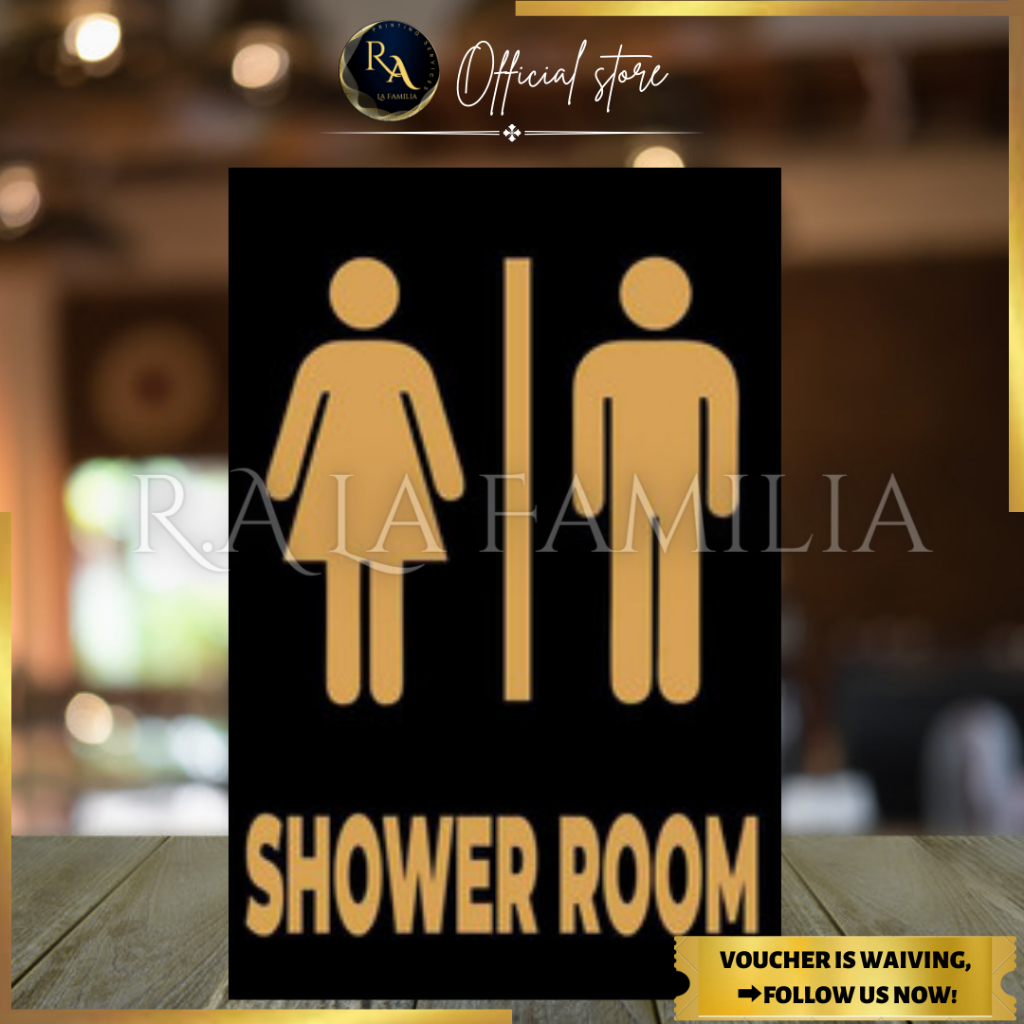 R.A RESTROOM / SHOWER ROOM / TOILET PVC SIGNAGE. WATERPROOF, HIGH ...