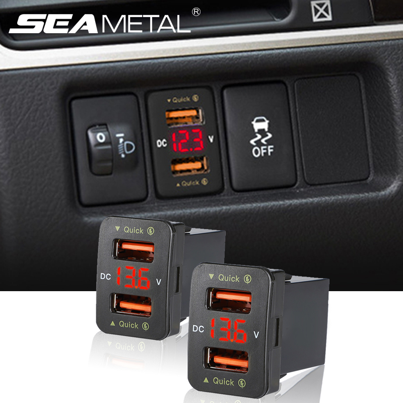 36W Fast Car Charger QC3.0 Dual Port 12V Toyota USB Charger Socket ...