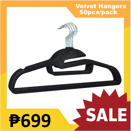 Non-Slip Velvet Hanger 50pcs EZ Collar Hanger Home Buddies hanger 50 ...