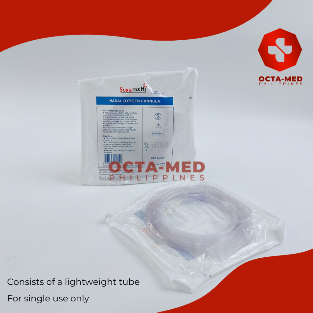 Nasal Oxygen Cannula Neonate/Pedia/Adult | SURGITECH Wholesale | Shopee ...