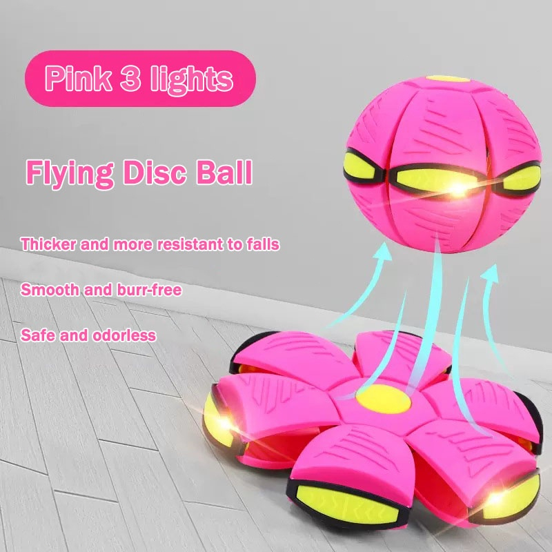 Magic Flying Saucer Ball UFO Flat Throw Disc Ball with LED Light Toy ...