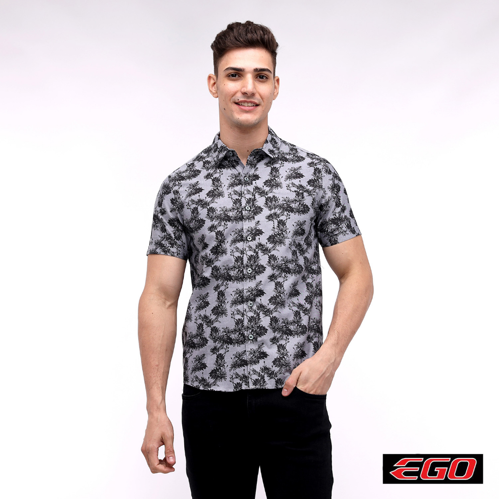 Ego Woven Printed Oxford Short Sleeve Polo EMT04-0769 | Shopee Philippines