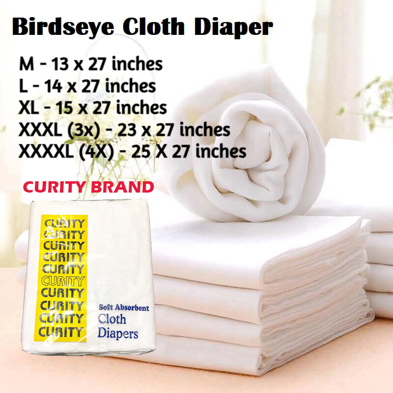 12pcs Curity Birdseye Lampin Newborn Infant Baby Cloth Diaper (Set of ...