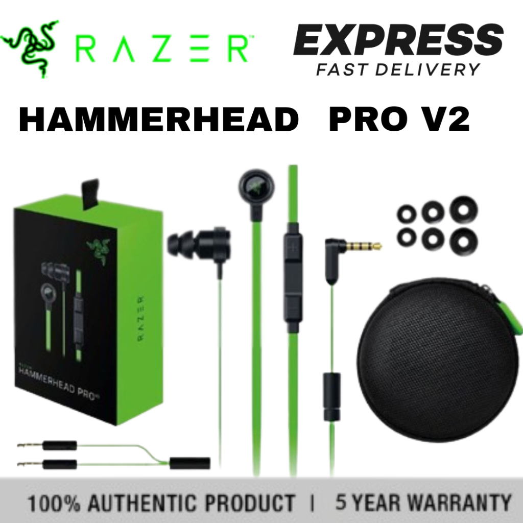 Razer Hammerhead Pro V2 Earphone For Phone 3.5mm Wired In Ear Bass ...