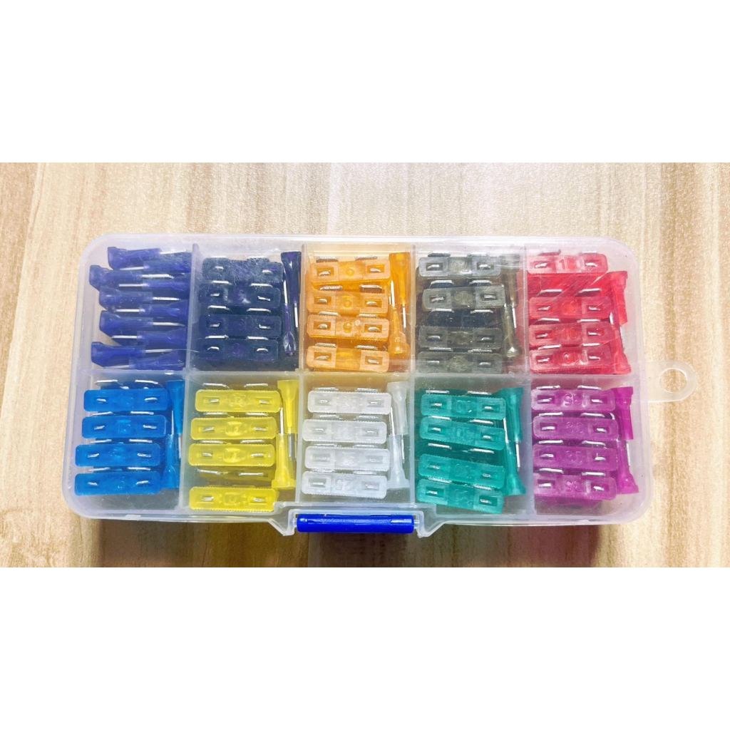 100 pcs Auto Car Blade Fuse Standard Sizes 2A 3A 5A 7.5A 10A 15A 20A ...