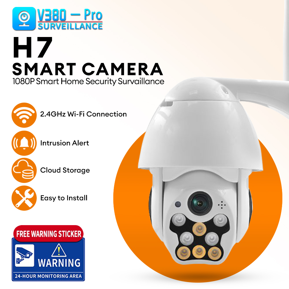 V380 Pro CCTV Camera Outdoor With LED Light 1080p Hd Night Vision H7 ...
