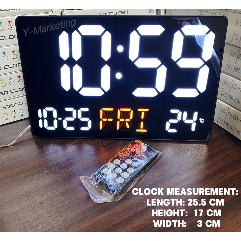 2617 LED LARGE Display Digits Remote Control Alarm Clock Wall-Hang ...