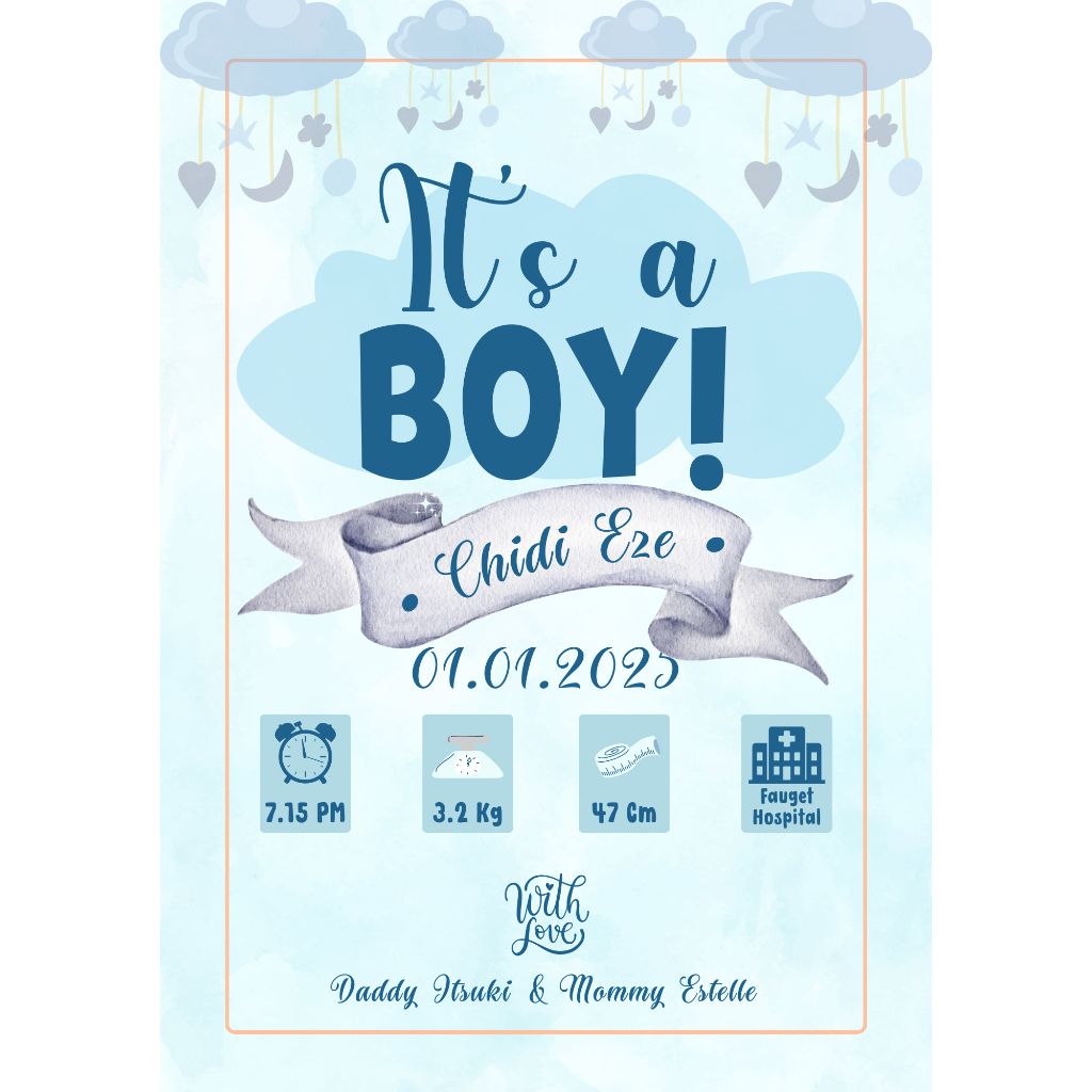 Birth Frame | Personalized | A4 Size Sintra | Shopee Philippines
