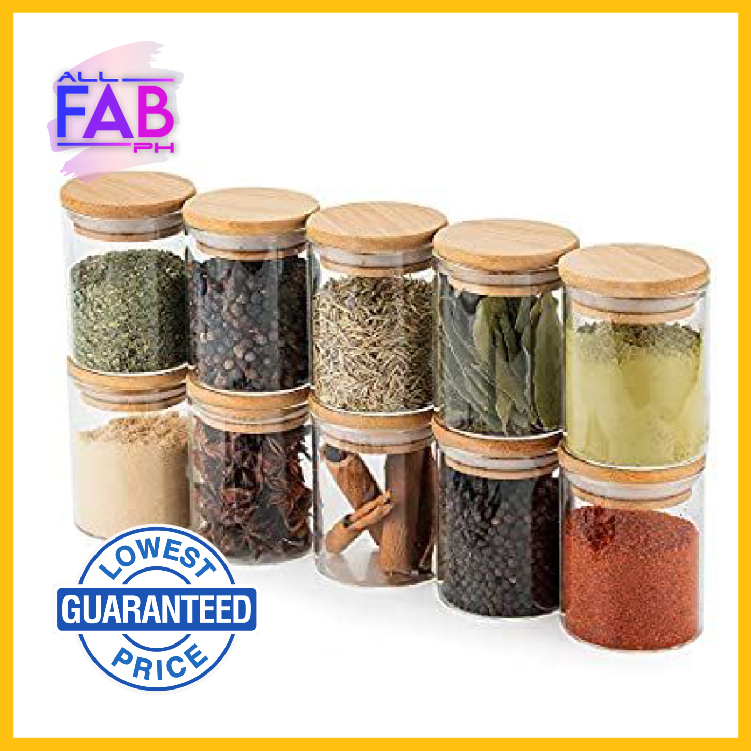 The Crafter | 500ml Small Glass Jar Food Storage Sealed Pot with Bamboo ...