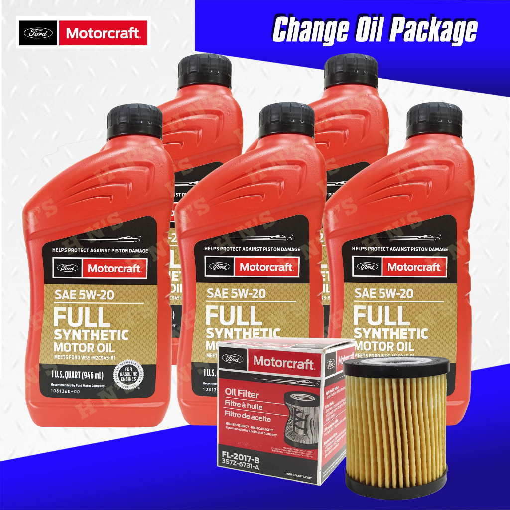 Motorcraft Fully Synthetic SAE 5W-20 Oil Change Bundle for Ford Escape ...