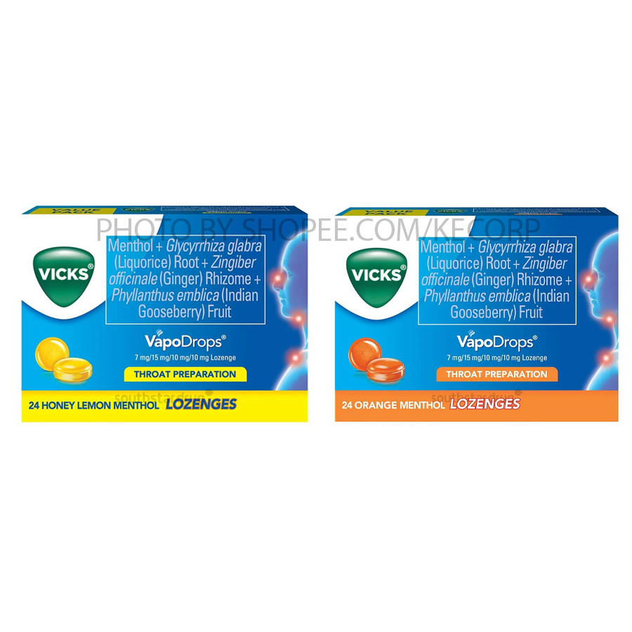 Vicks VapoDrops Menthol Glycyrrhiza Glabra Throat Preparation 24 ...