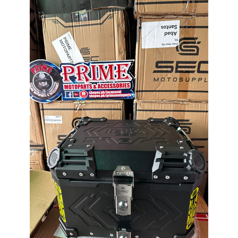 SEC ALLOY TOP BOX 45L NEW DESIGNS (ORIGINAL ALLOY) with backrest and ...