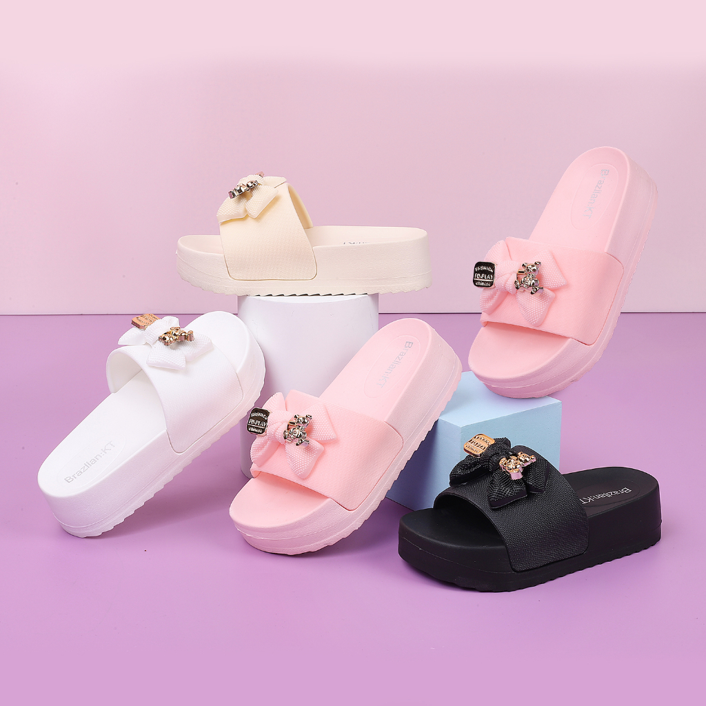 NEW Girl Fashion Slipper With Ribbon Design Girls shoes Kids Slippers ...