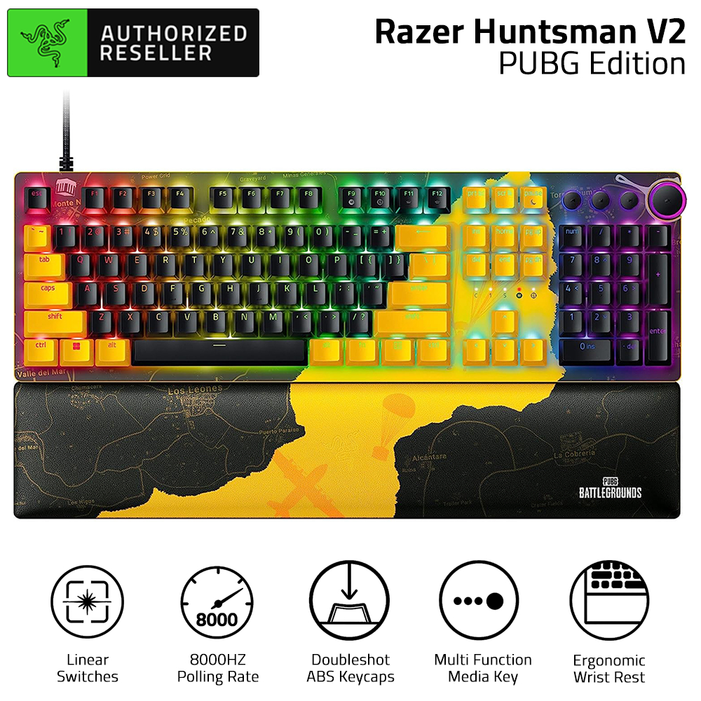 Razer Huntsman V2 - Optical Gaming Keyboard - PUBG: Battlegrounds ...