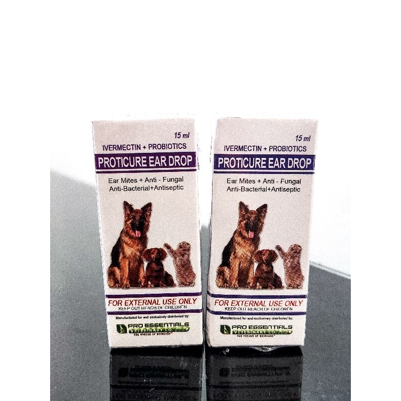 Pet Ear drops ( Ear mites) Treatment for Dogs & Cats 15ml [Proticure ...