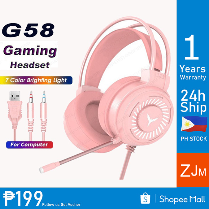 【PH STOCK】 LEAVEN G58 G70 Noise Cancelling Headphones LED Light with ...