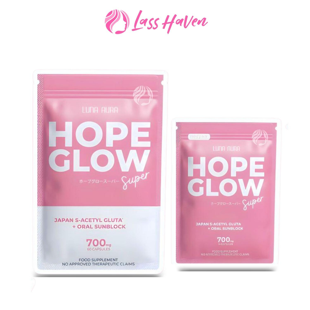 LUNA AURA HOPE GLOW SUPER GLUTATHIONE - Super Biggie & Mini 14 Capsules ...