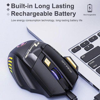 7-button 2.4G Mute Rechargeable Colorful Breathing Light Wireless ...