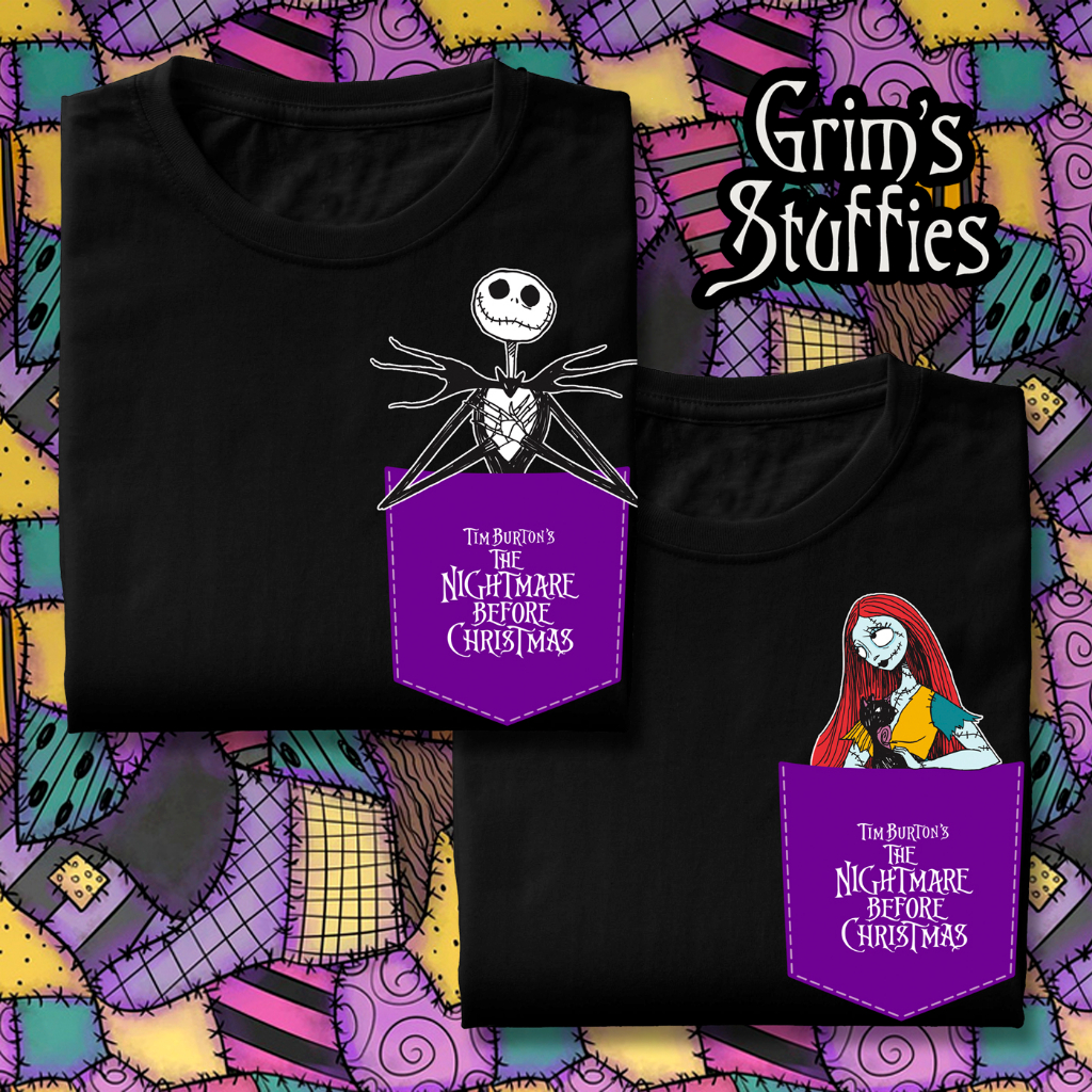 False Pocket Shirt Nightmare Before Christmas + Jack Skellington, Sally ...