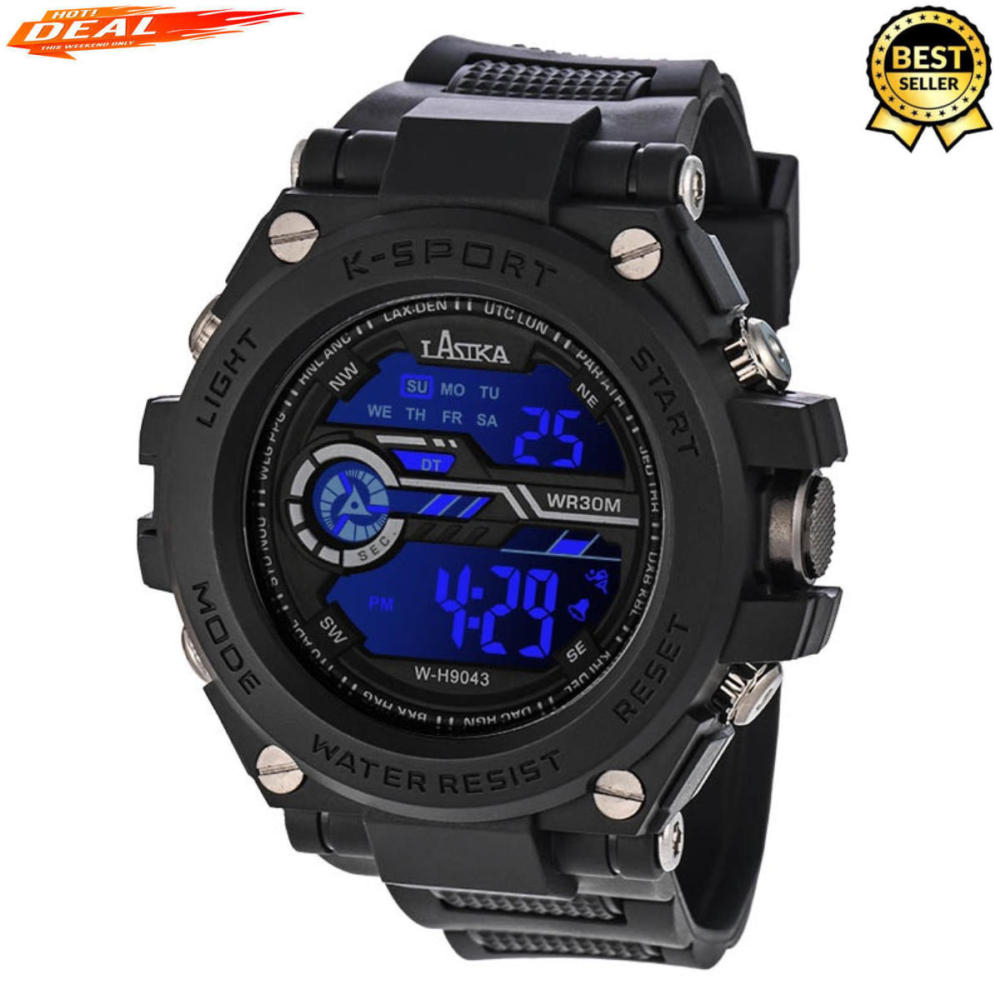 SPORT 100% Waterproof Mr Original LASIKA H9043 All Black Digital ...