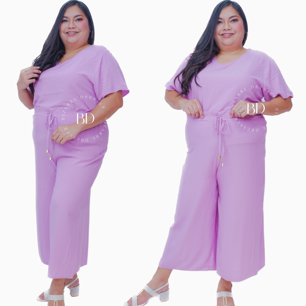 PLUS SIZE Relaxed Shirt and Wide Leg Culottes Coordinates Fits 2XL ...