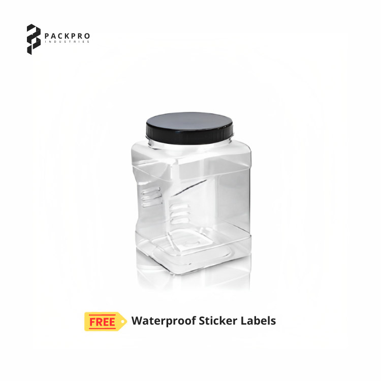 Big 1.5 Liter Kitchen Canister SQUARE-GRIP Jars, Plastic Container with ...