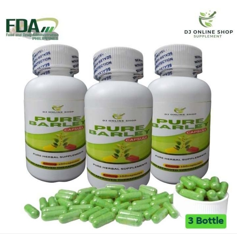 PURE BARLEY Capsule 500mg [ 3 Bottle ] Organic Herbal Capsule FDA ...